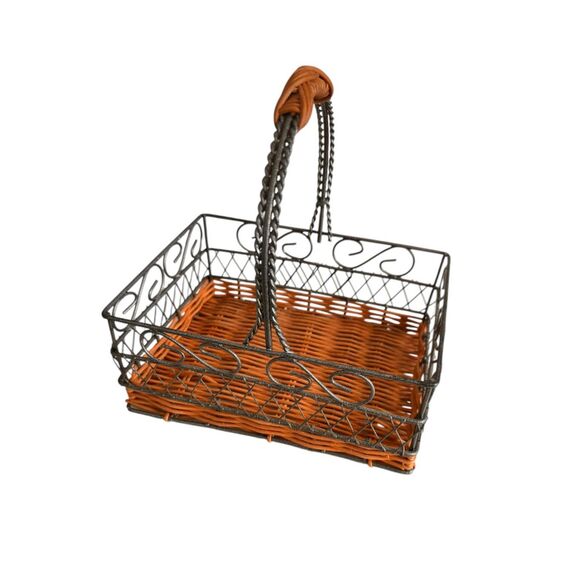 No Brand | Accents | Decorative Metal Wire Flower Basket With Handle ...
